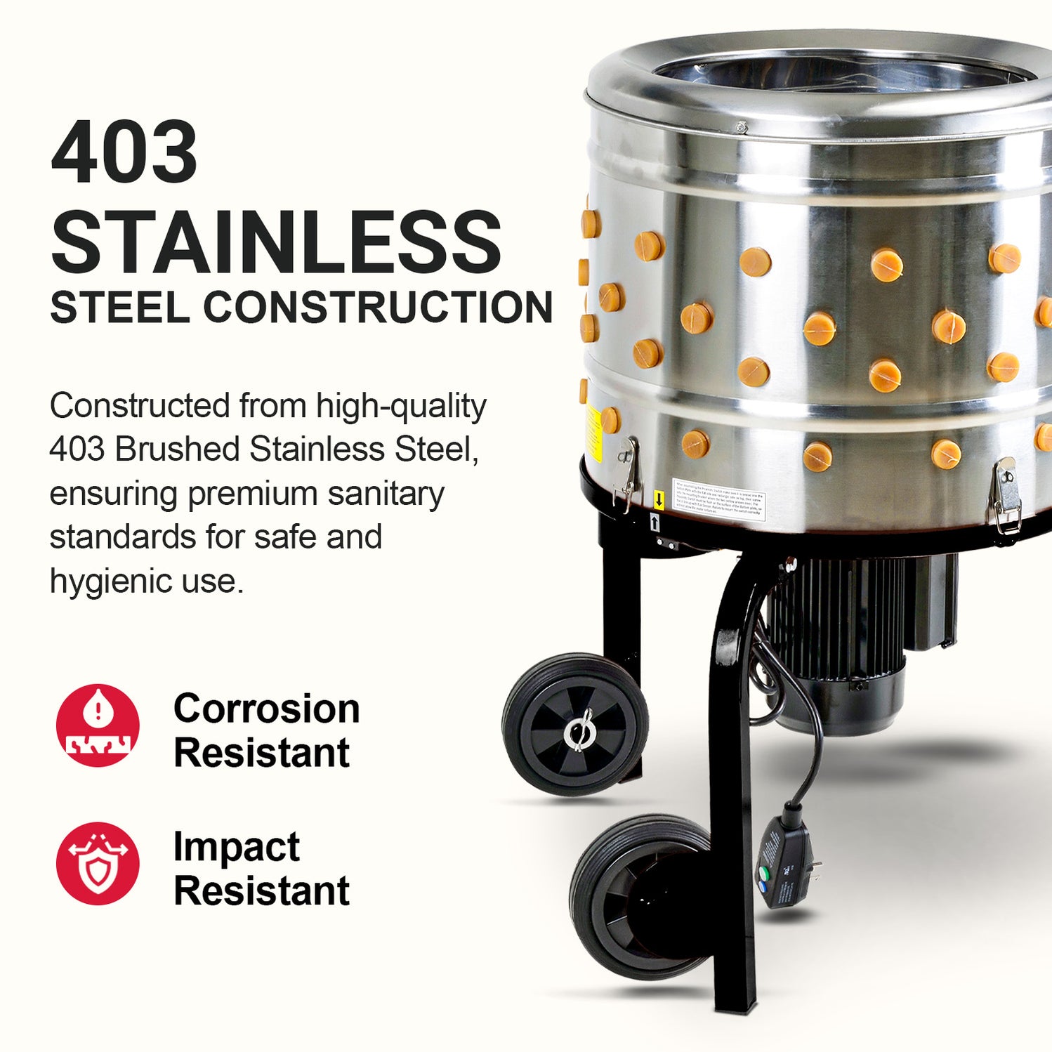 Kitchener Electric Chicken Plucker - Stainless Steel Poultry Processor ...