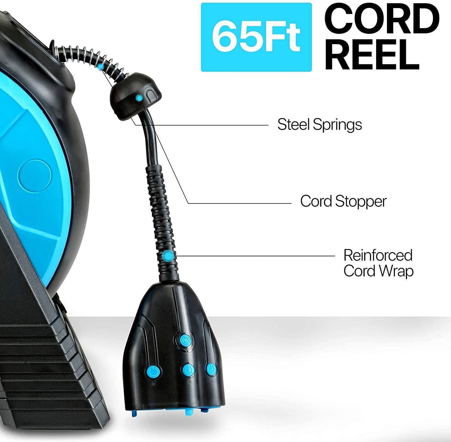 AlphaWorks Portable Retractable Extension Smart Cord Reel (Alexa, Goog ...